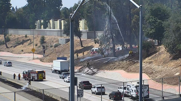 Drug paraphernalia found near highway fire in Fresno, crews say