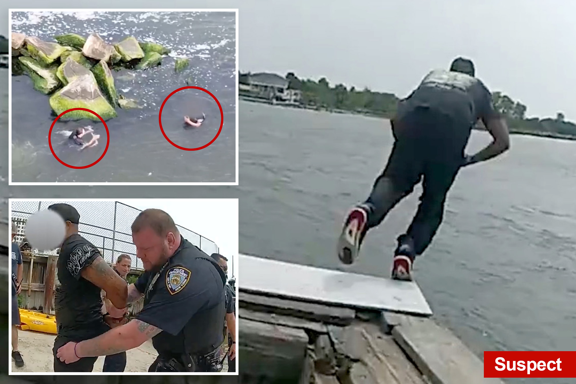 NYPD bodycam shows fearless cops plunging into water after alleged car ...