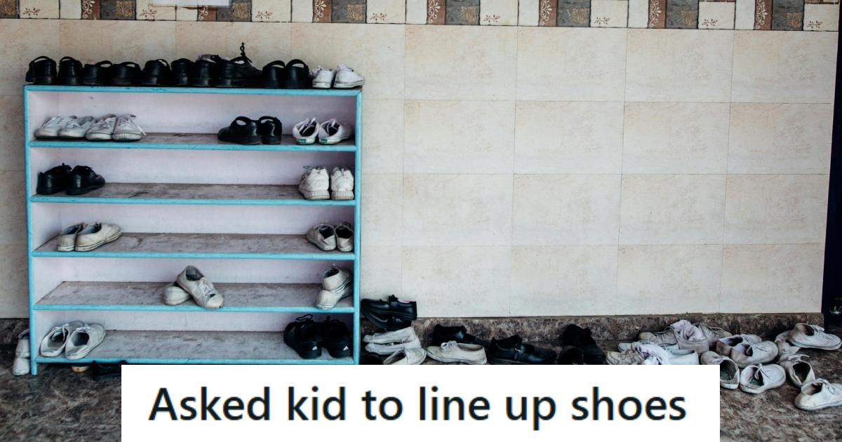 Mom Asked Her Son To Line Up The Shoes By The Door, But His Literal ...