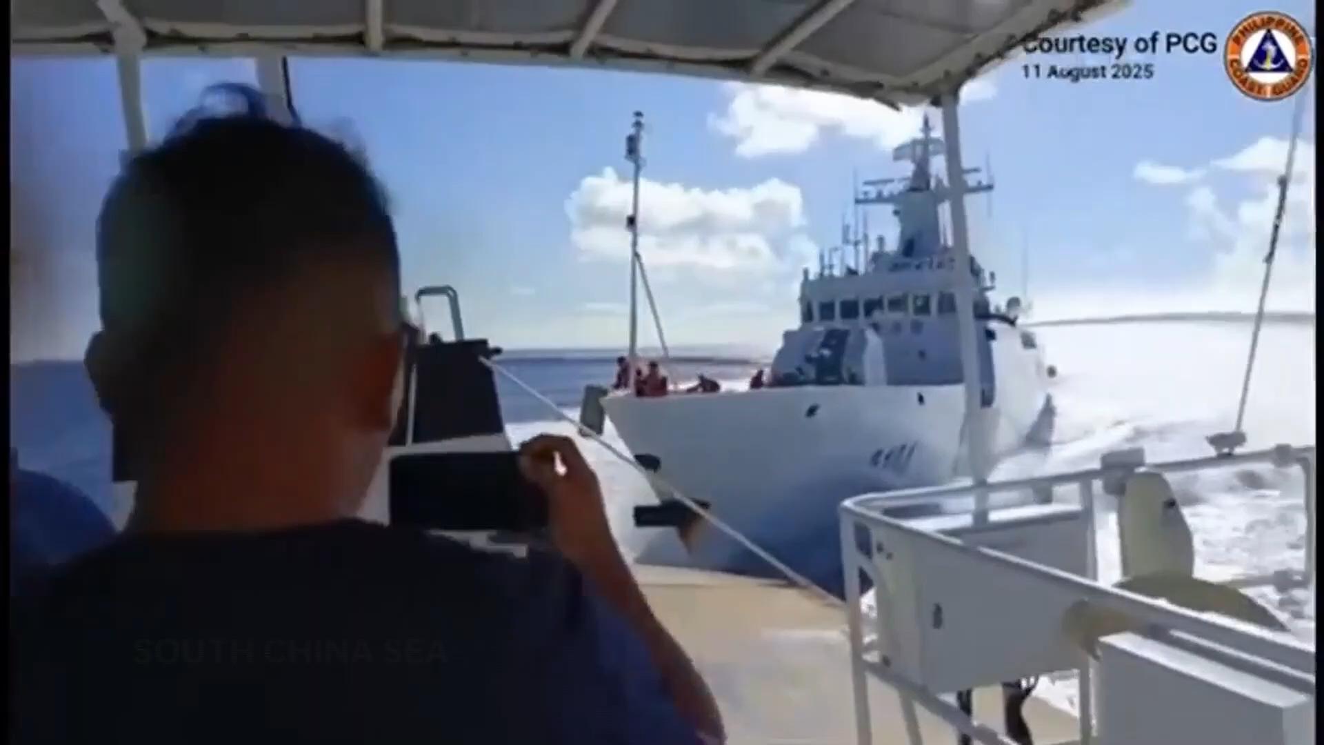 Chinese Coast Guard and Navy ships collide during blocking maneuvers ...