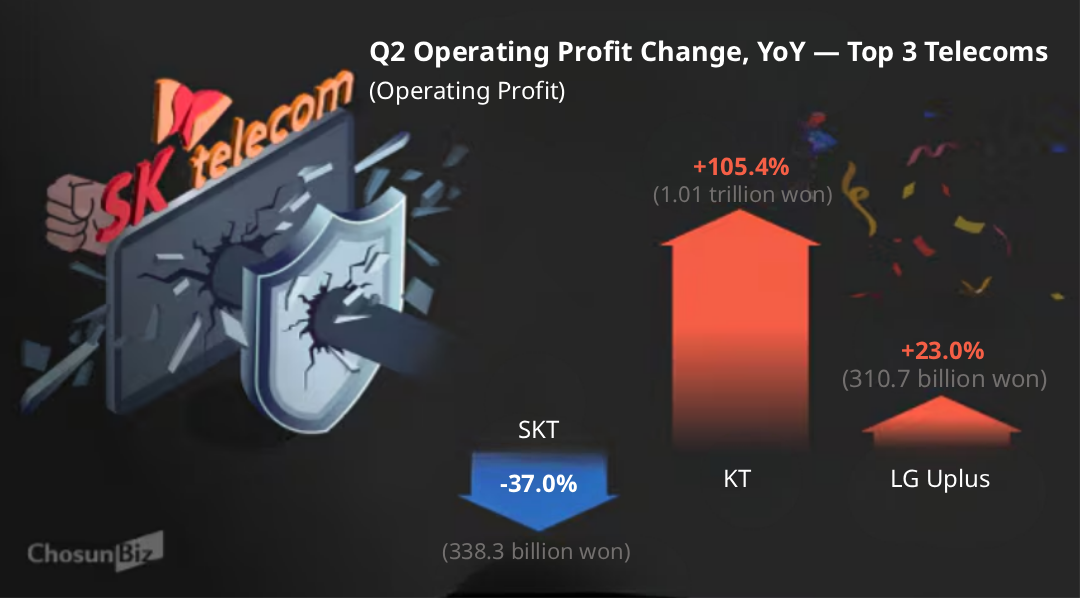 KT, LG Uplus post record Q2 as SK Telecom slumps