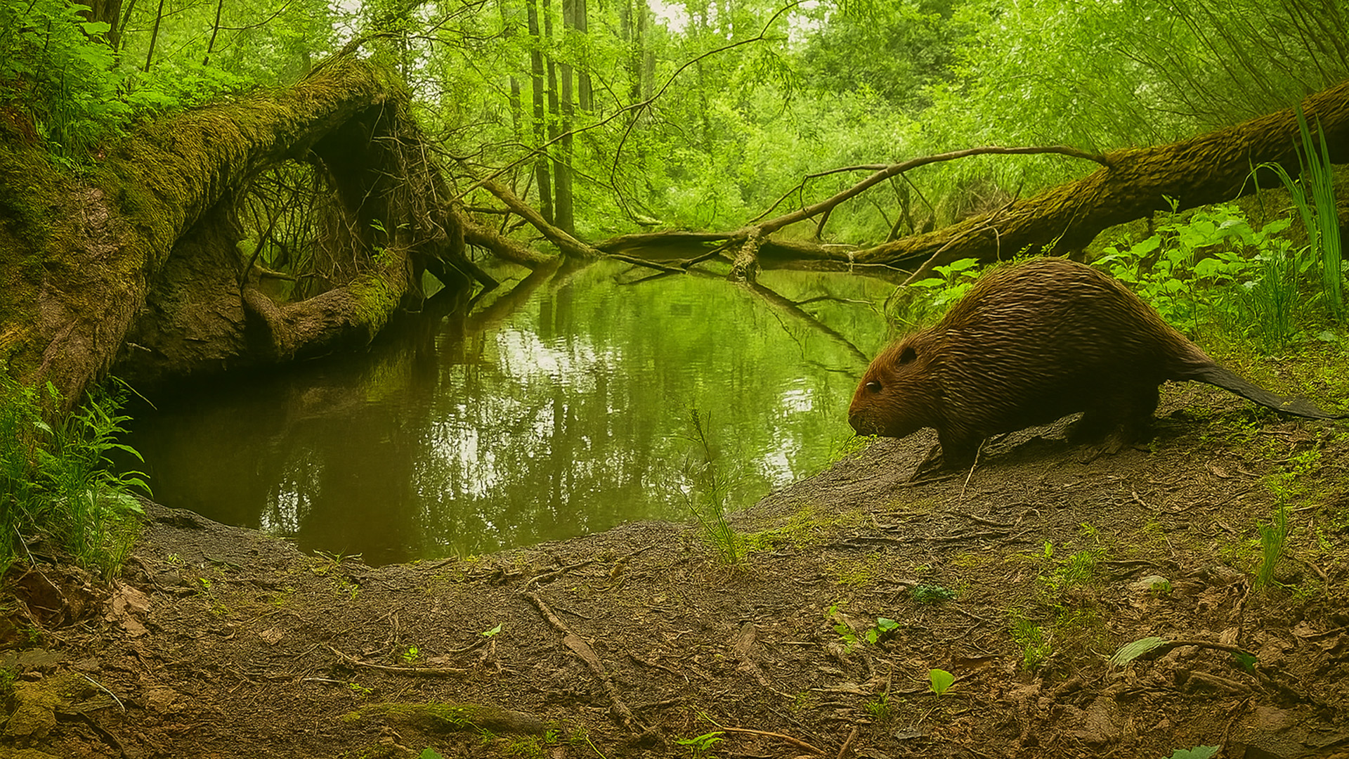 Ik heb een wildcamera verborgen aan de rivierkant. Dit is het resultaat ...
