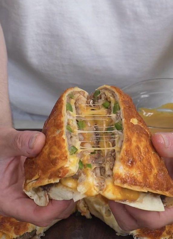 This burger is folded