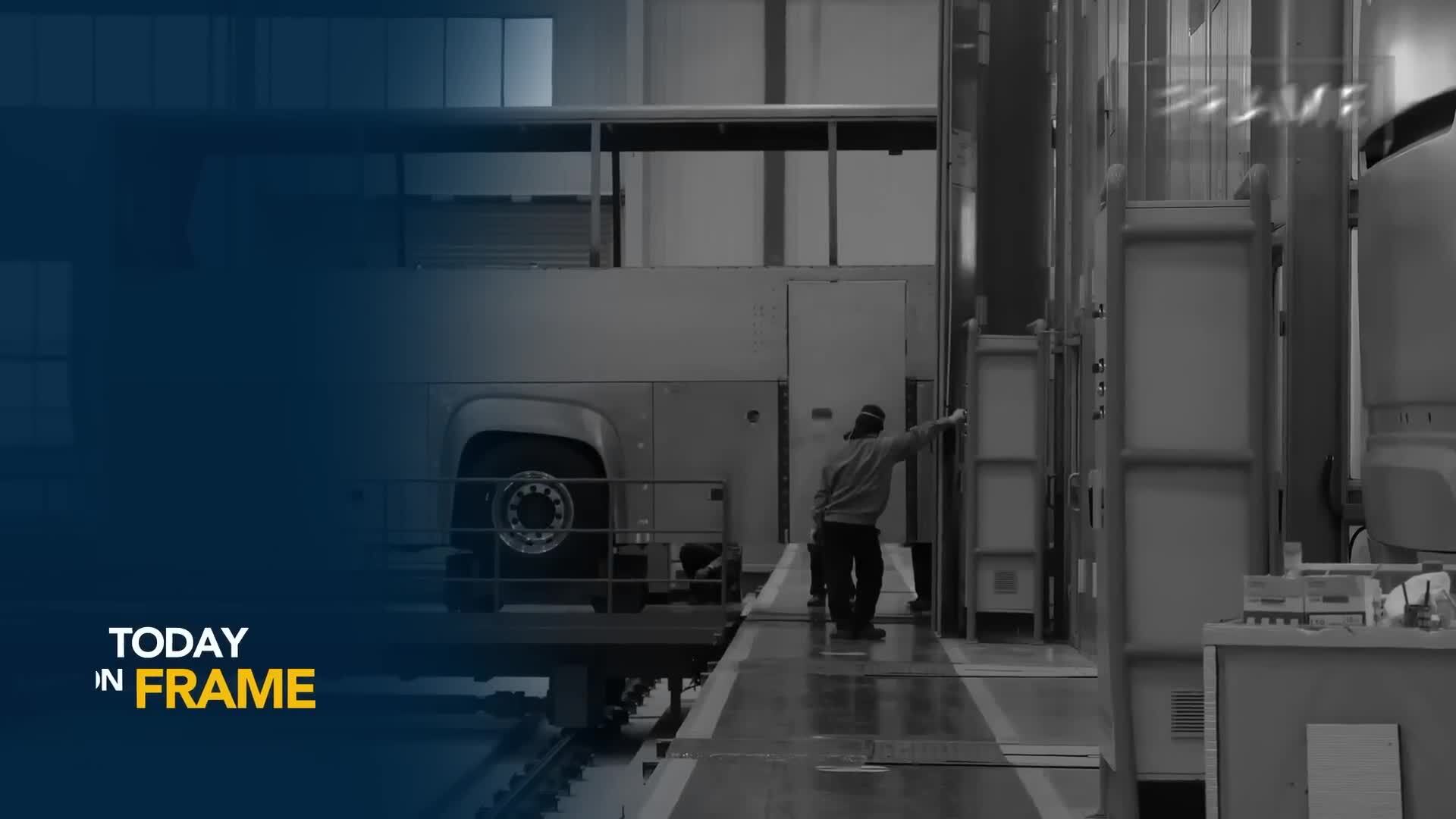 Inside the production line of billion-dollar factories making large buses