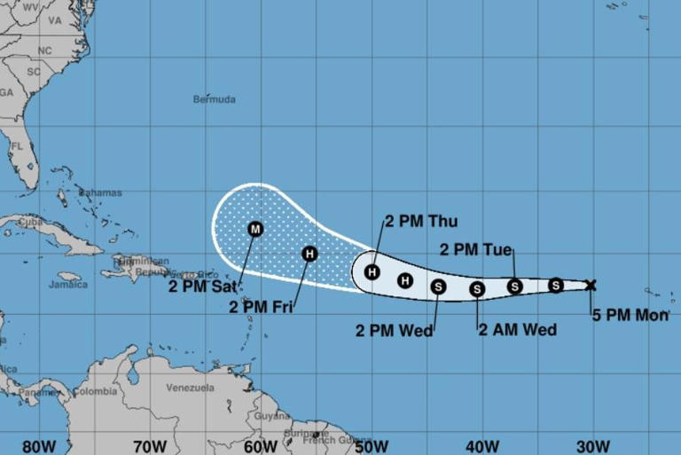 Fast-moving Tropical Storm Erin heads toward U.S., Caribbean