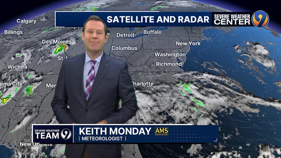 Tuesday morning's forecast with Meteorologist Keith Monday
