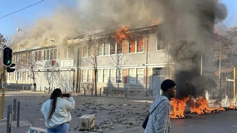 Arson suspected as Germiston Home Affairs building set ablaze during ...