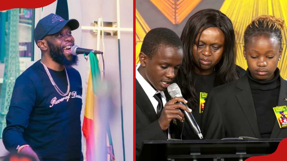 Mc Fullstop: Reggae Hype man's kids break down while eulogising dad