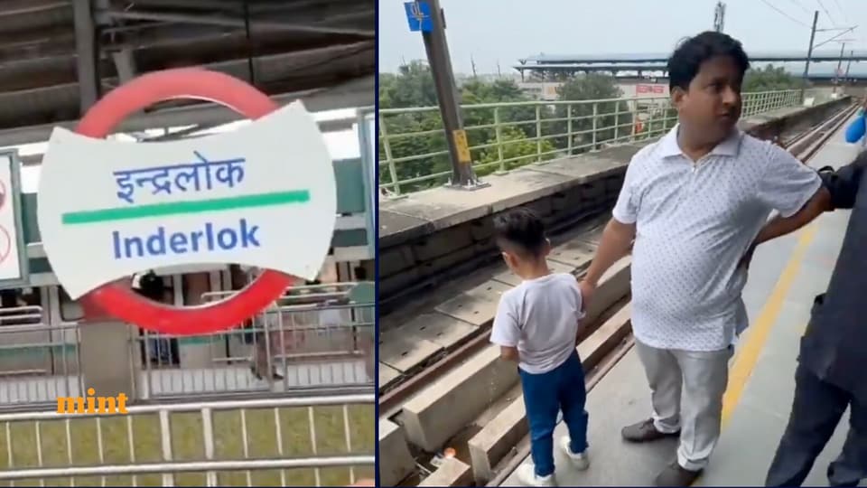 Viral video: Delhi man slammed for letting son urinate on metro railway ...