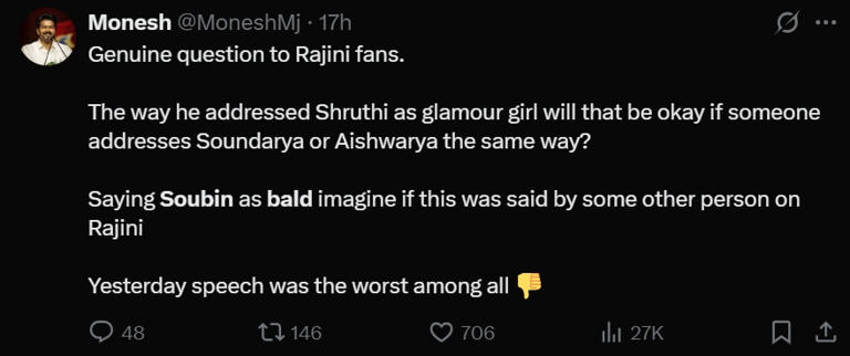 Rajinikanth called out for body-shaming Coolie co-stars Soubin Shahir ...