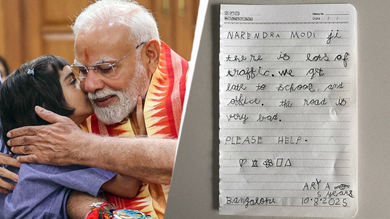 Little girl complains to PM Modi about Bengaluru's traffic. Cute post ...