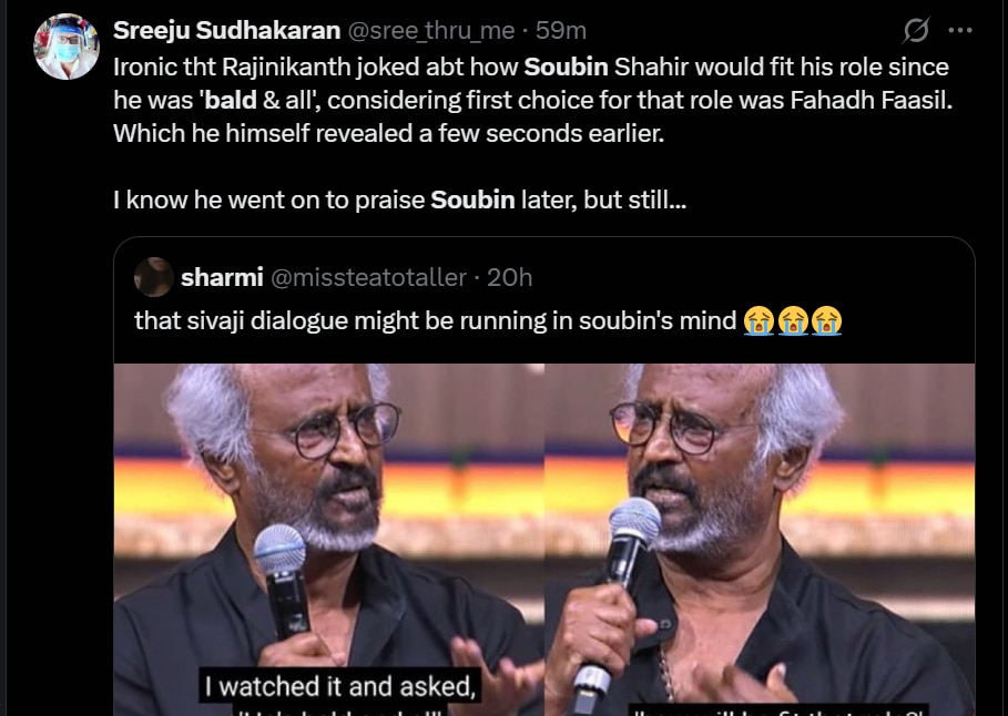 Rajinikanth called out for body-shaming Coolie co-stars Soubin Shahir ...
