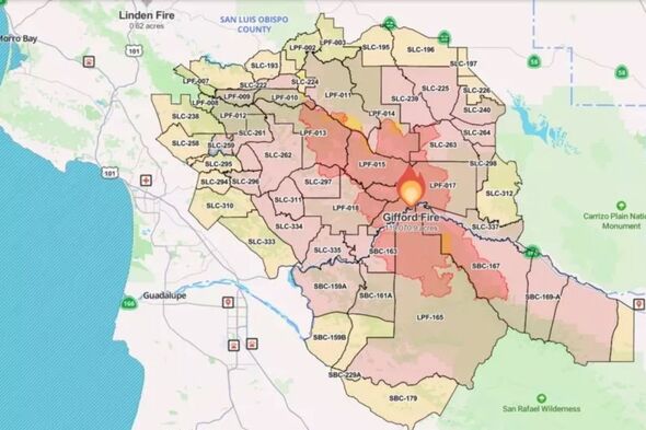 California's Gifford Fire mapped as blaze reaches 'mega fire' status ...