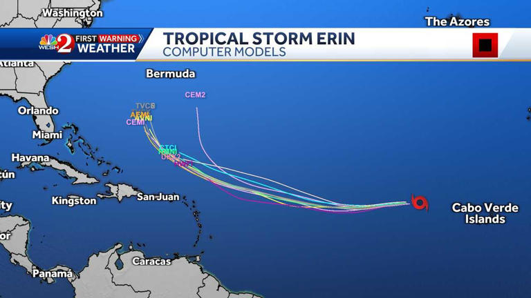 Tropical Storm Erin forecast to become first major hurricane of the ...