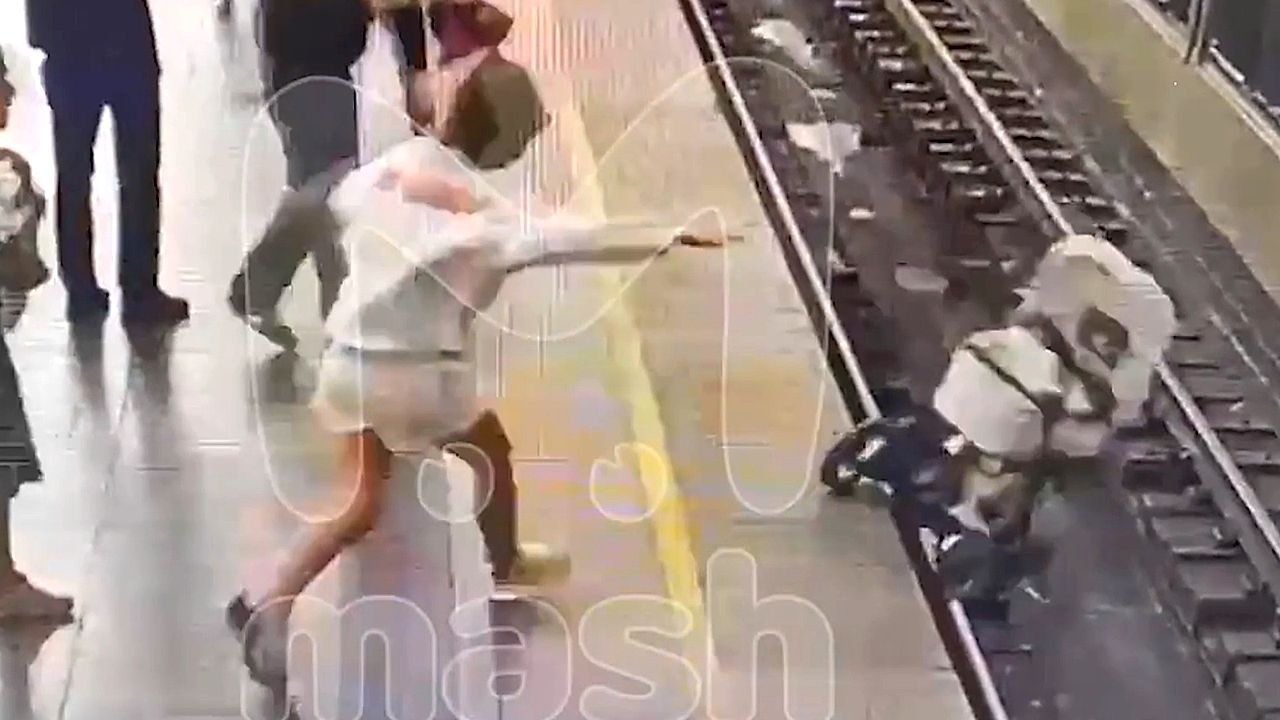 Near-tragedy turns to relief after stroller plunges onto subway tracks