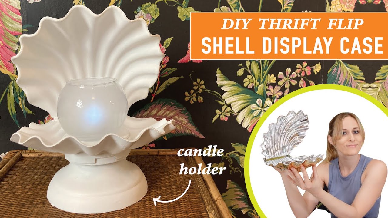 Thrifted clam shell is transformed into a chic display case