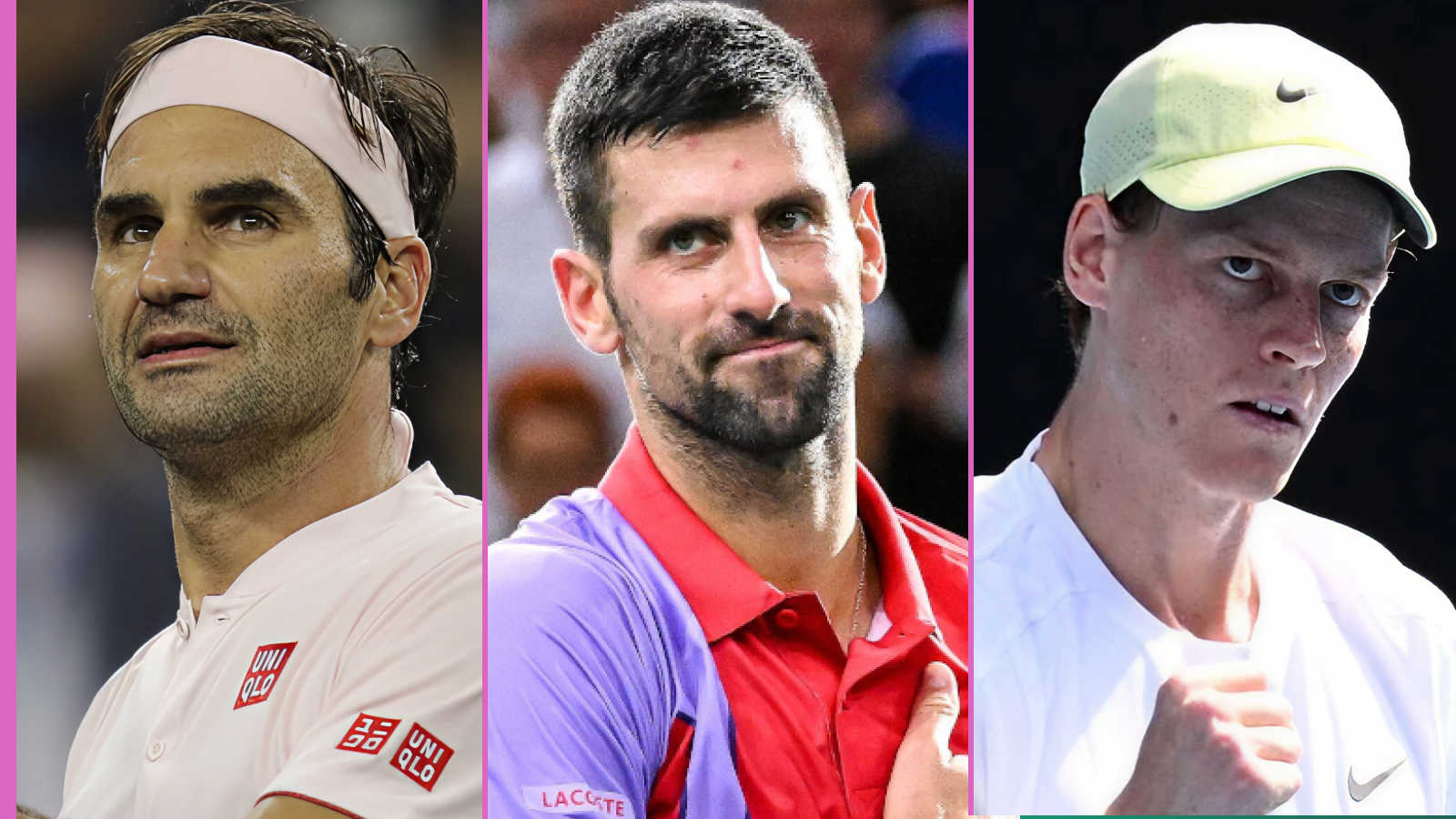 Jannik Sinner’s current hard-court run compared with Roger Federer Federer and Novak Djokovic’s ...