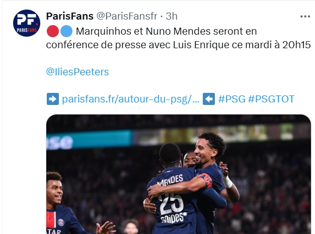 PSG/Tottenham – Two Parisian players at a press conference with Luis ...