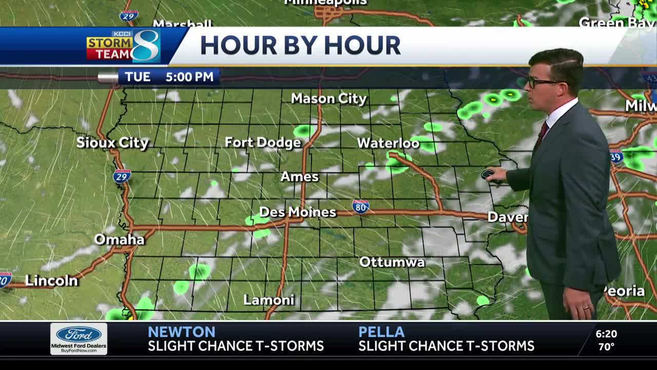 Iowa weather: Slight rain chances today will bring a brief humidity drop