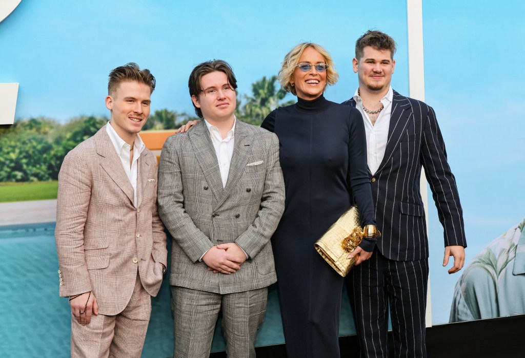 Sharon Stone makes rare red carpet appearance with her 3 sons at ...