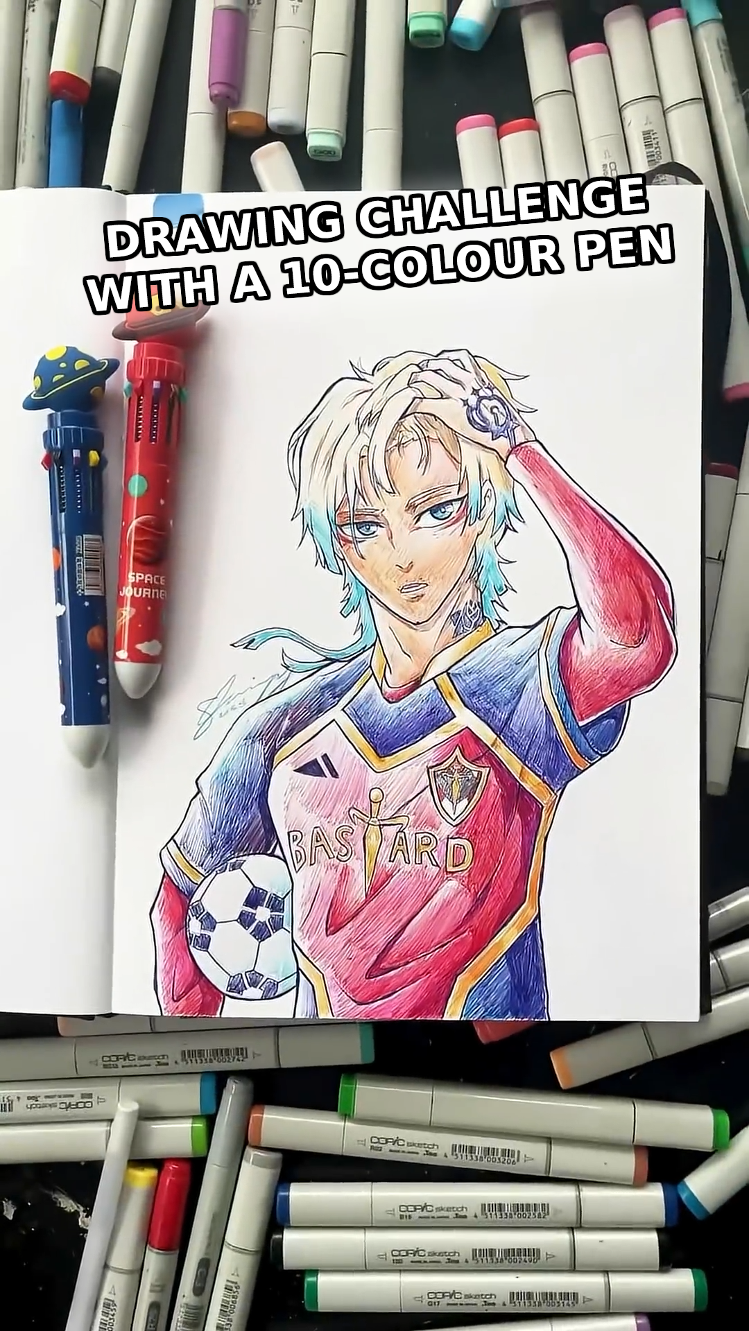 Drawing Challenge with a 10-Colour Pen