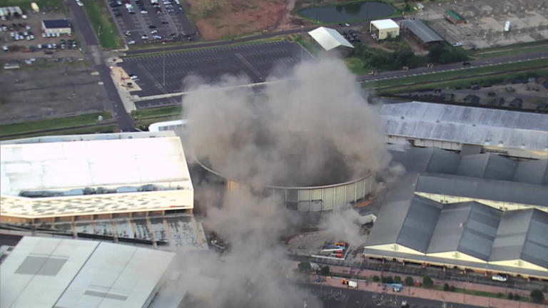 WATCH: Sky 5 shows roof implosion of historic Jim Norick Arena