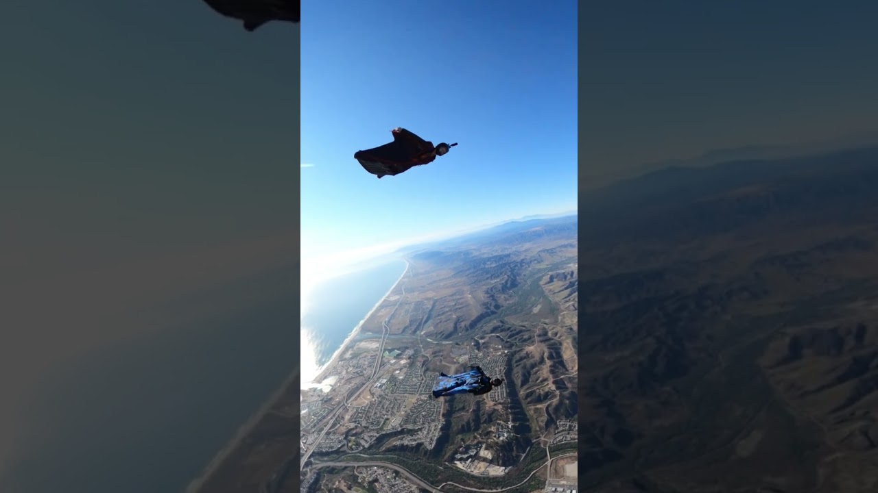 Human flight above California