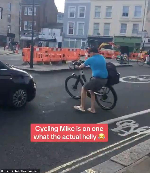 Bike vigilante Cycling Mikey returns to scene where he pushed his bike in front of a car AGAIN