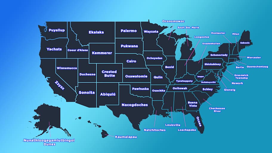 Map Shows the Hardest to Pronounce Town Name in Every U.S. State