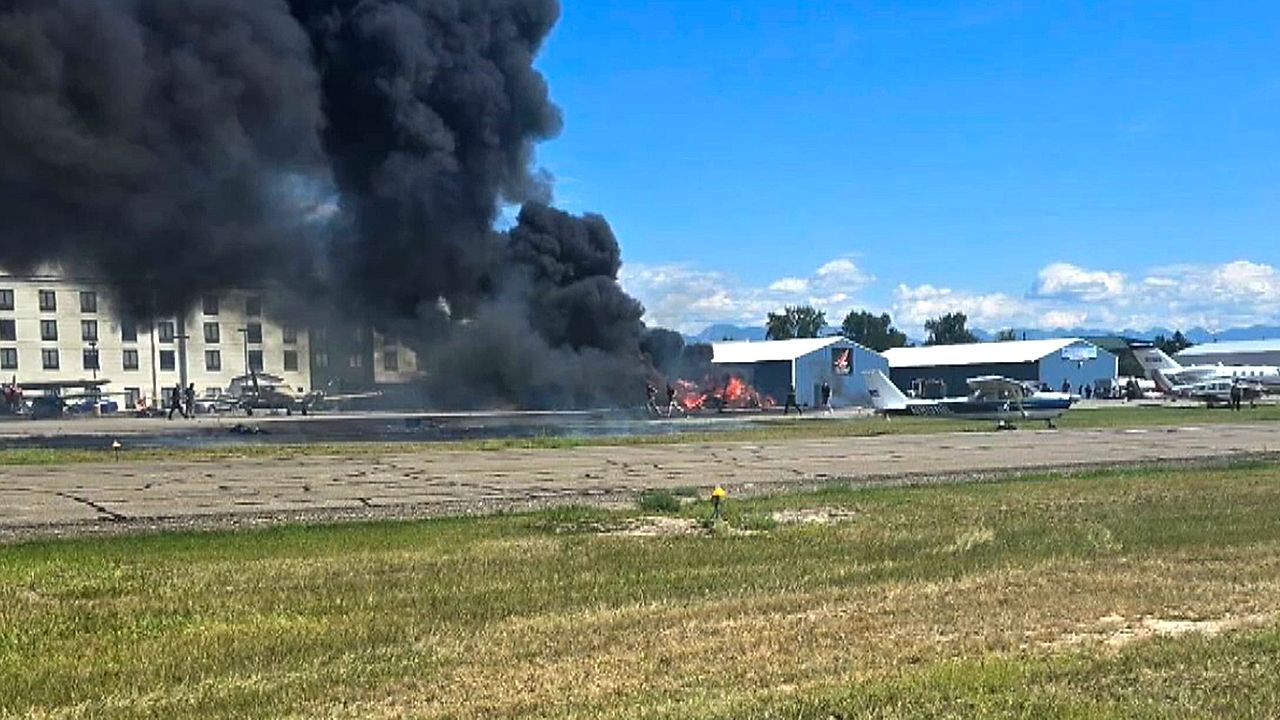 Pilot and 3 passengers escape fiery plane crash at Montana airport