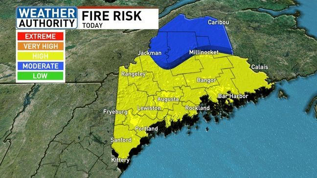 Wildfire danger rises across Maine, Biddeford brush fire 'contained'