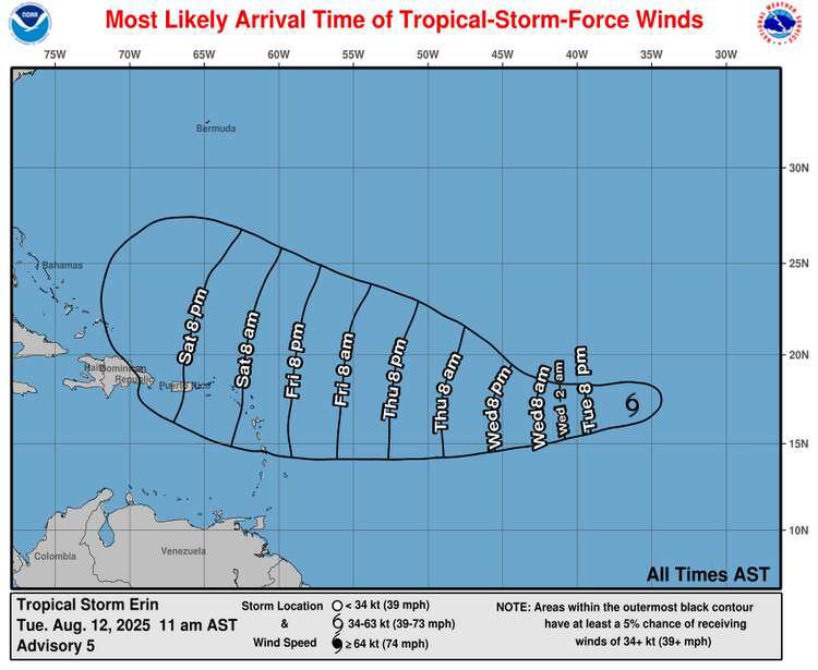 Tropical Storm Erin will be the first major hurricane of 2025. Here's ...