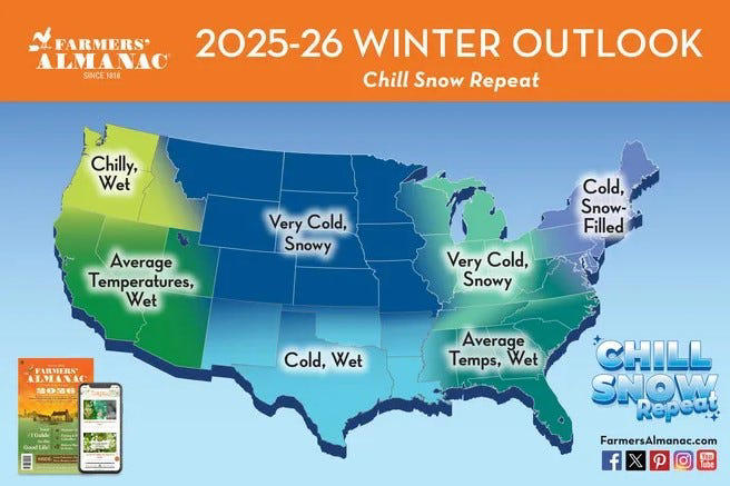 Farmers' Almanac releases 2025-2026 winter forecast. Illinois to see chilly, snowy season