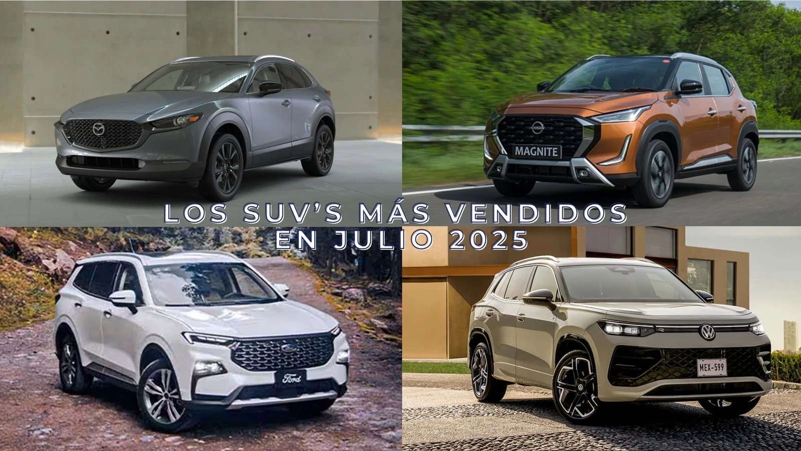 Los 10 SUVs más vendidos en julio 2025