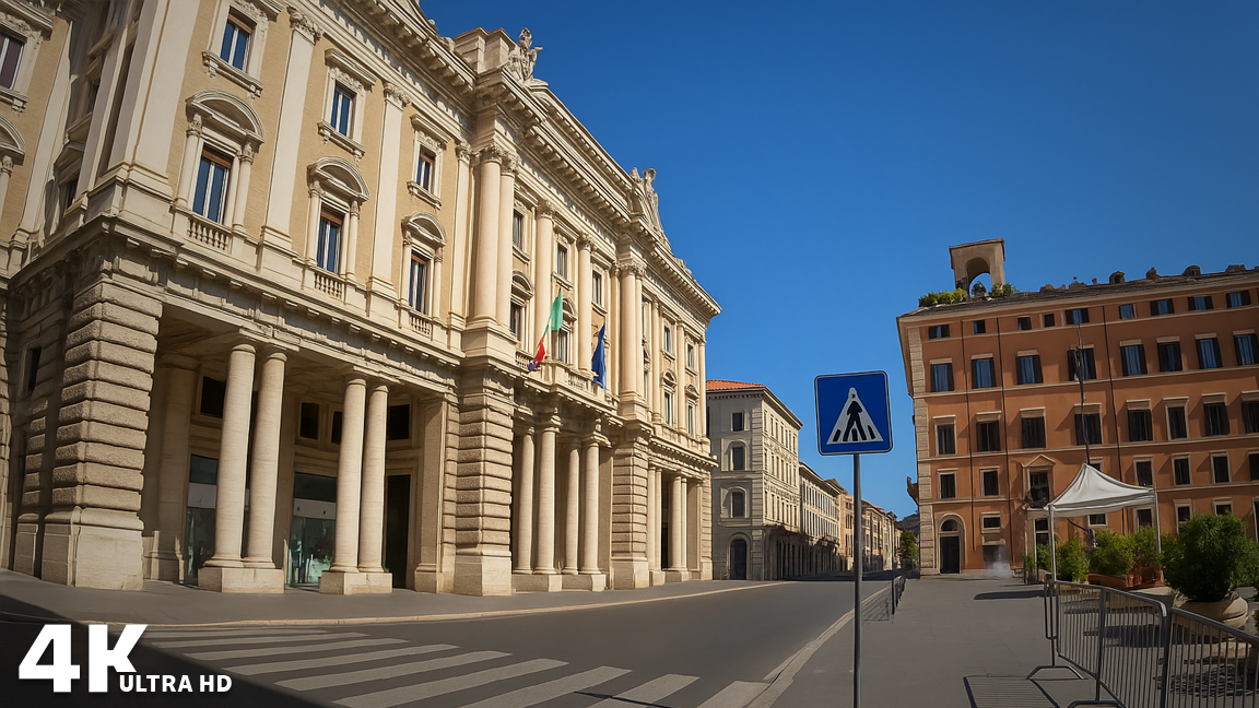Recorrido a pie por Roma: Via del Corso en 4K