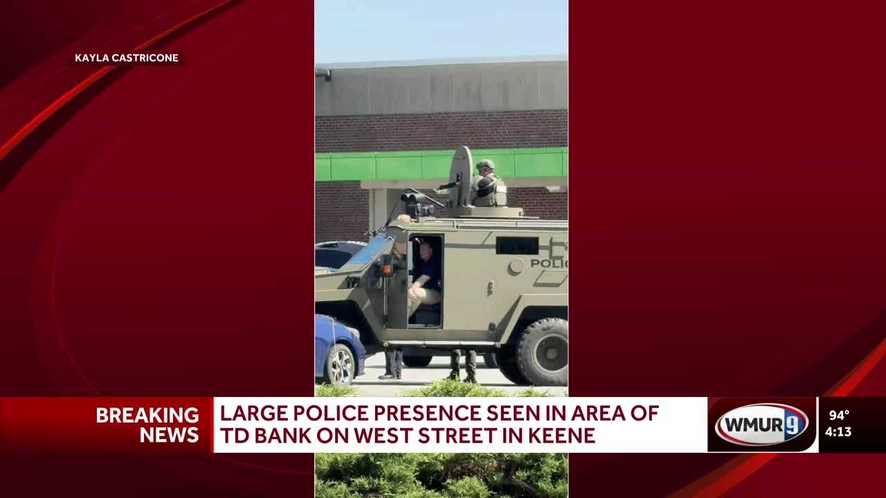 Large police presence seen in area of TD Bank on West Street in Keene