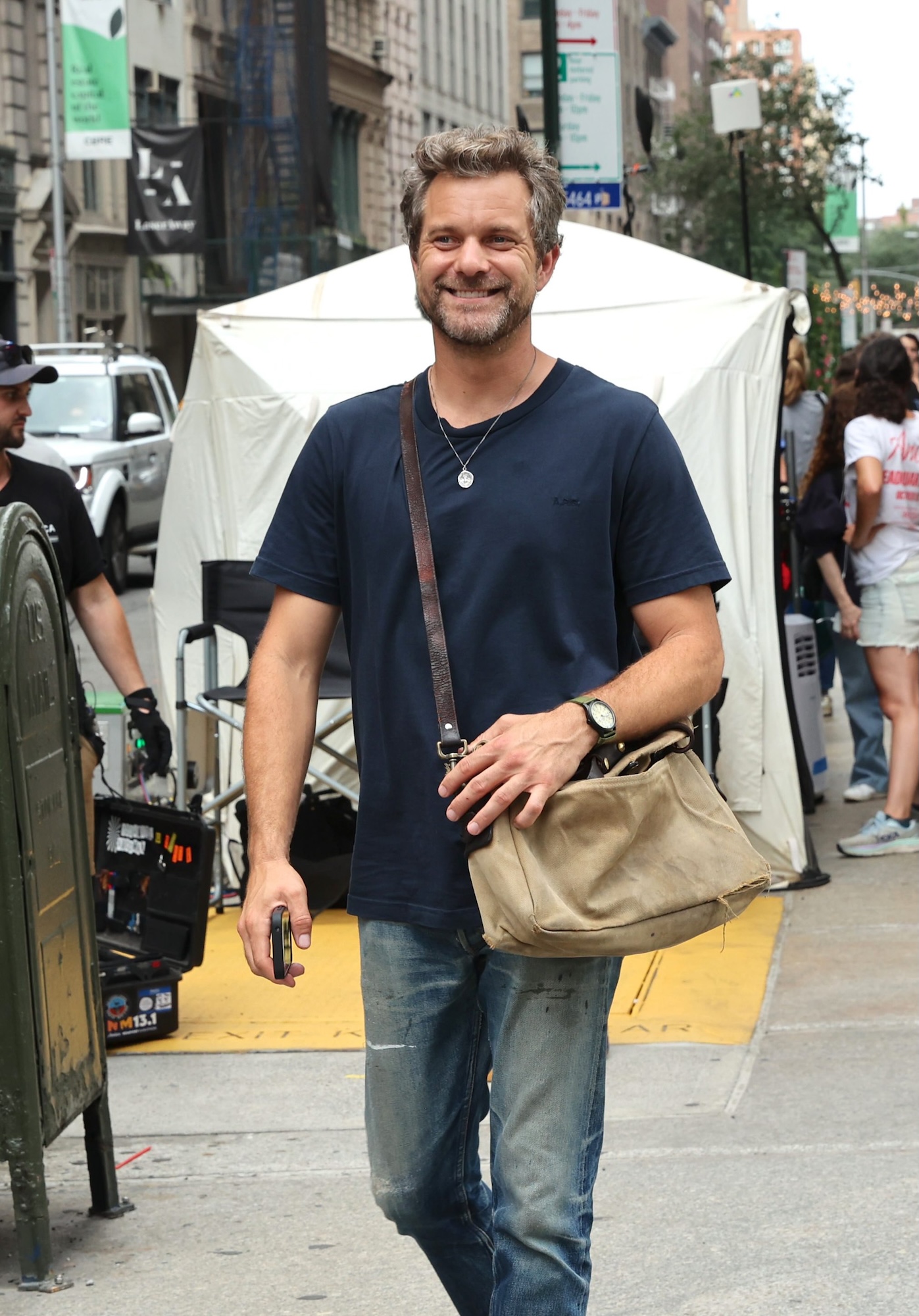 Joshua Jackson Strolls and Smiles With Simone Ashley in NYC in New Photo