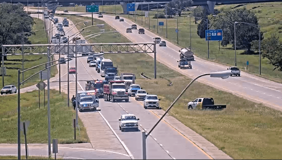 Motorcyclist seriously injured in I-235 crash