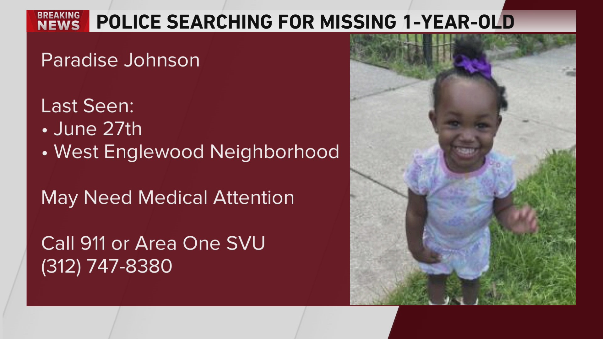 Chicago police searching for missing 1-year-old last seen on city’s ...