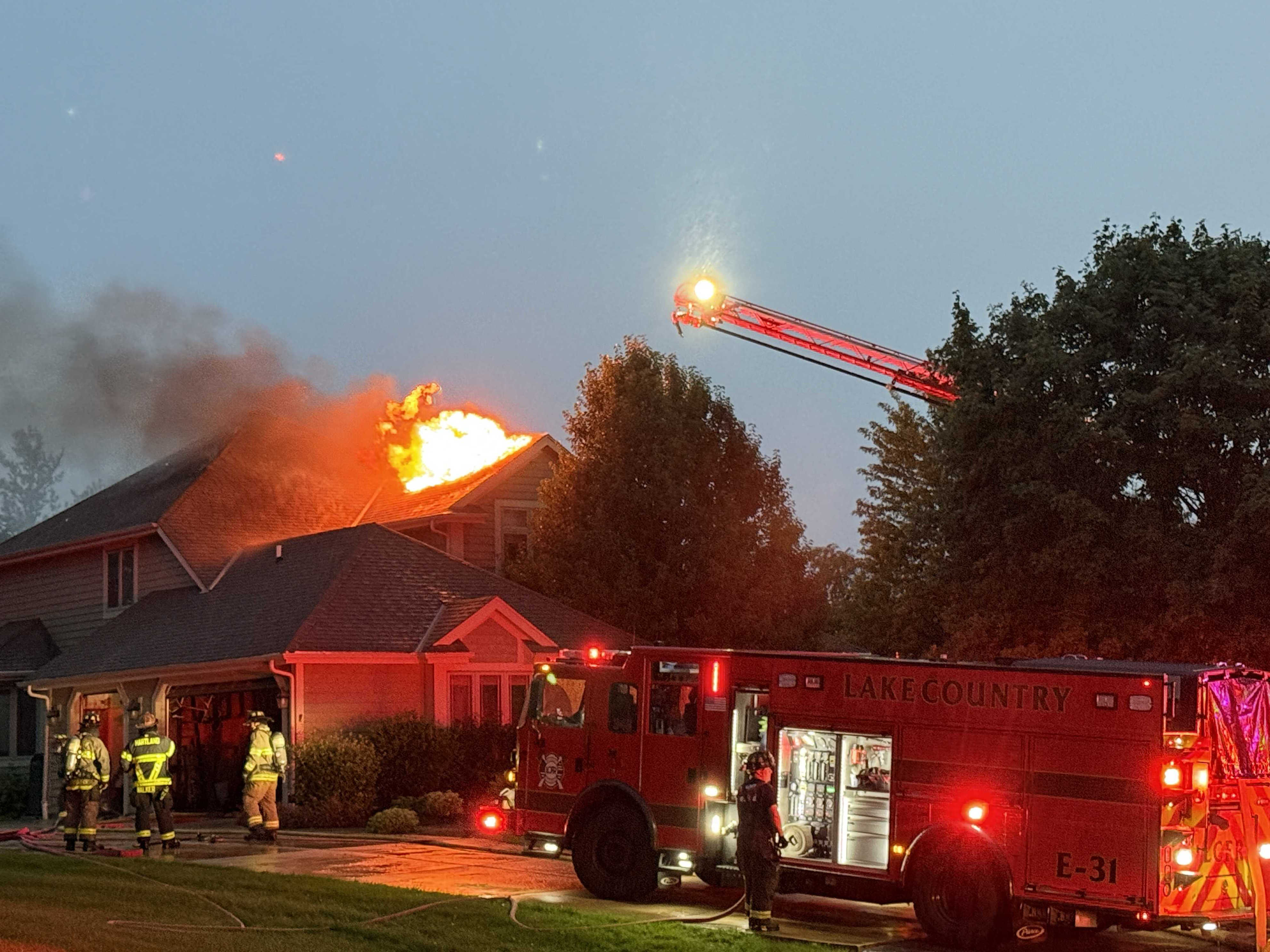 Delafield house fire likely caused by lightning during morning storms