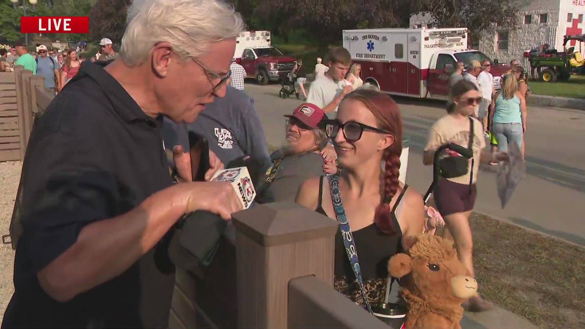 Chief Meteorologist Ed Wilson live at day 6 of the Iowa State Fair
