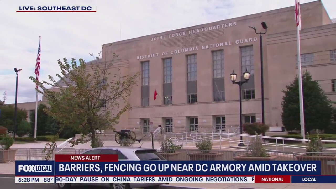 Barriers, fencing go up near DC Armory