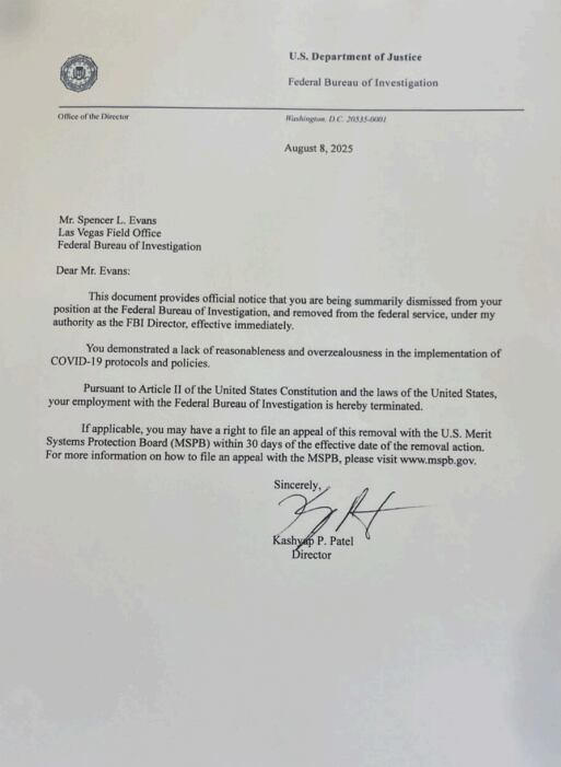 Attorney challenging firing of former FBI Las Vegas special agent in charge