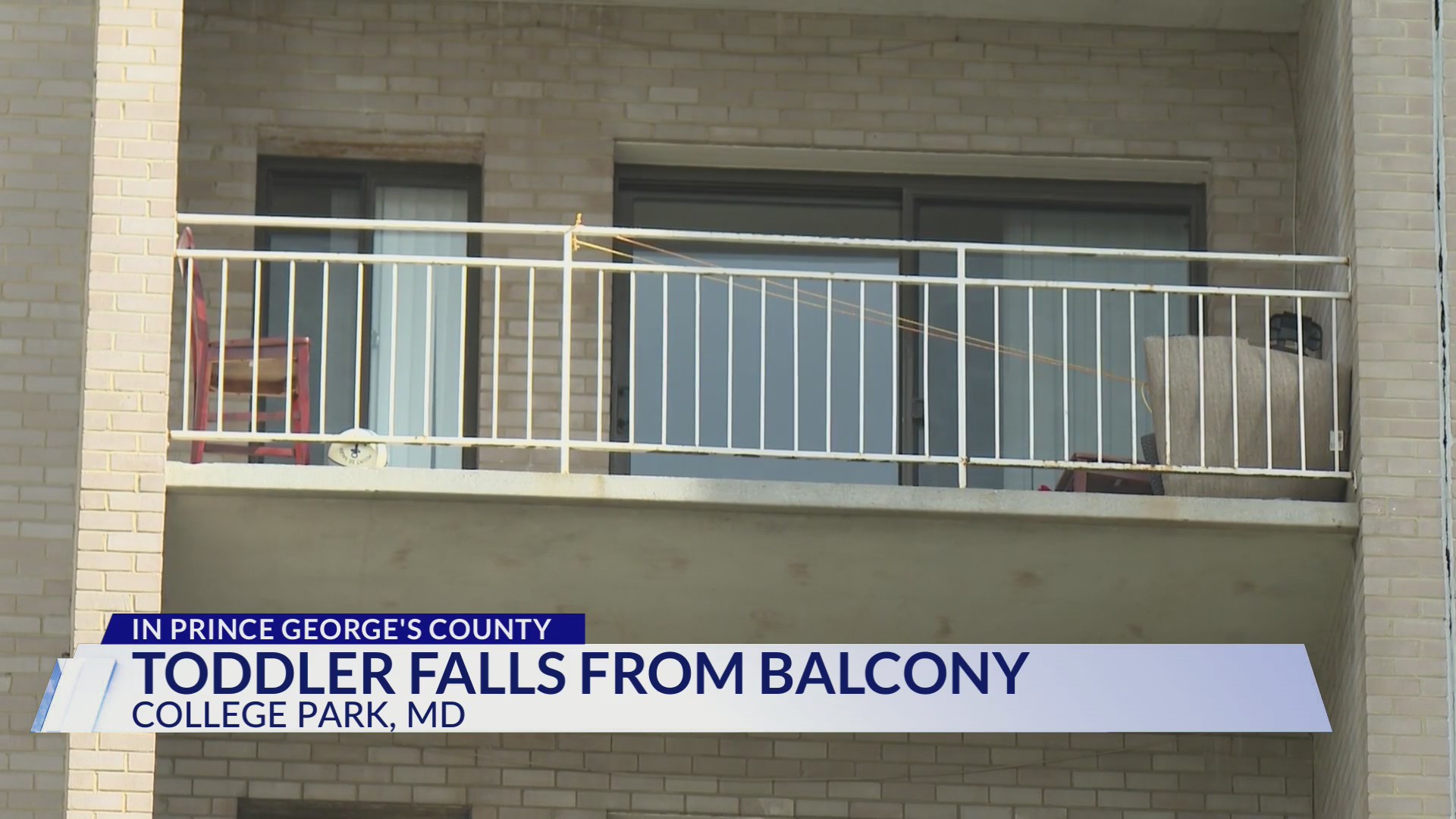 Toddler falls from Maryland balcony