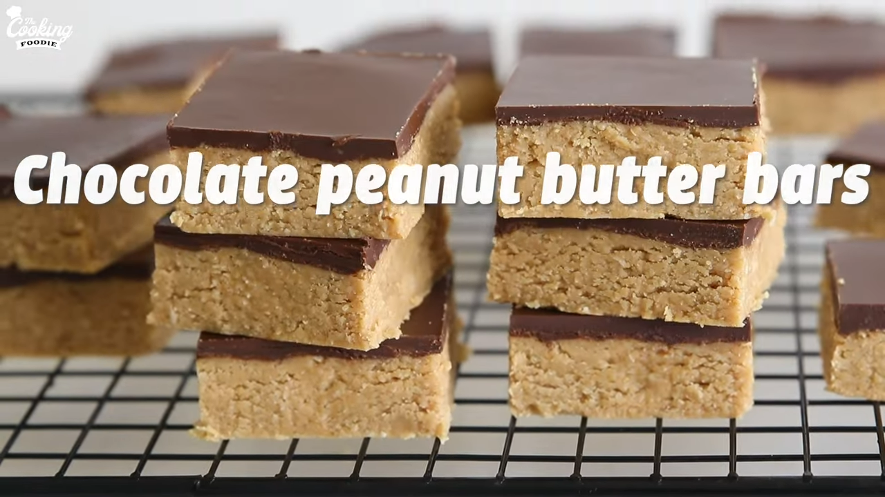 Healthy Chocolate Peanut Butter Bars Recipe | No Flour and Vegan