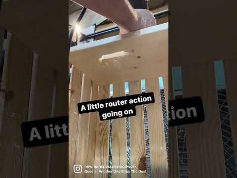 Trim router in action with a bearing bit #woodworking #tools #woodshop