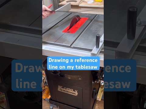 Drawing a line on the tablesaw as a reference mark for accurate angles ...