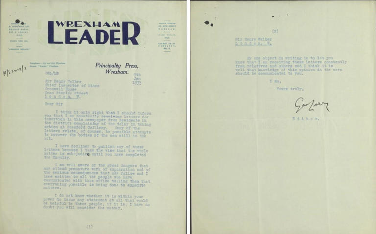 Gresford Colliery display to showcase documents from the 1934 disaster