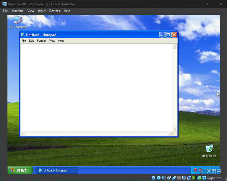 I tried running Windows XP on a modern laptop using a virtual machine ...