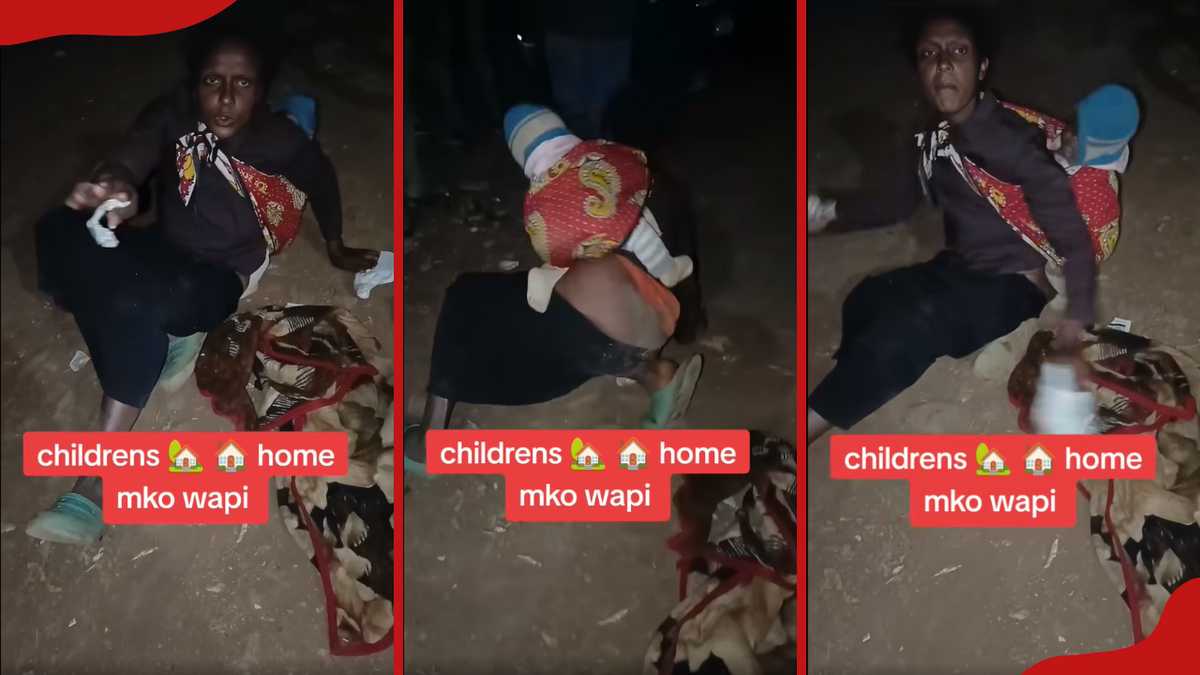 Concern as drunk woman is spotted staggering at night with baby tied on ...